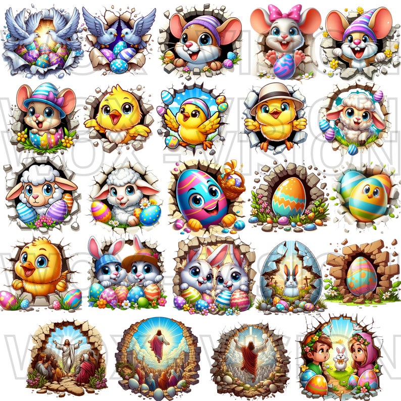 Easter Themed Background Png Clip Art Download,3d Easter Printable ...