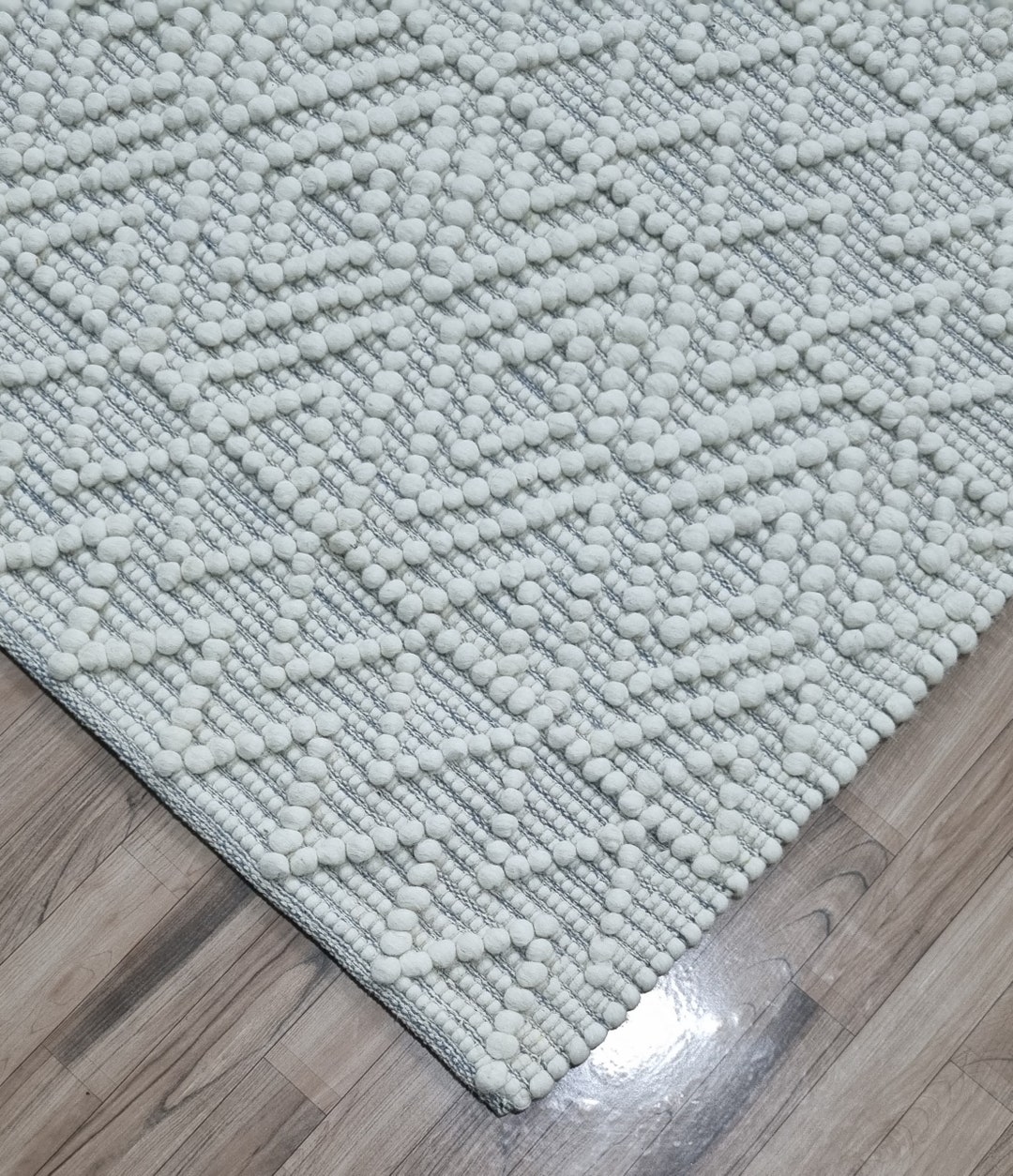 Hand Woven Rug Chunky, Plain Solid Grey Loop Rug, Runner Rug, Round Rug ...