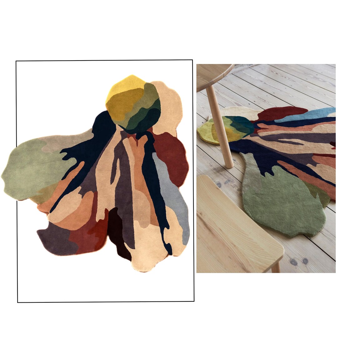 Modern Abstract Blooming Flower Multi Hand Tufted Kids Rugs/ Hand ...