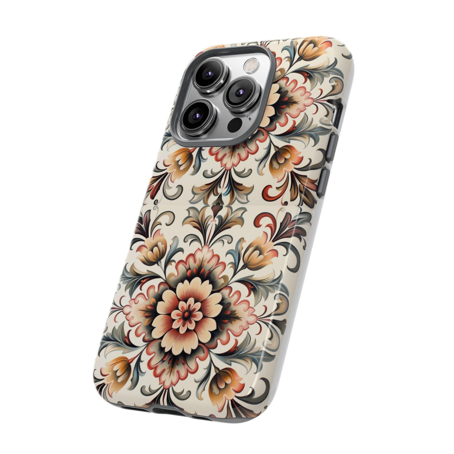Intricate Norwegian Rosemaling Phone Case - Traditional Folk Art Meets ...