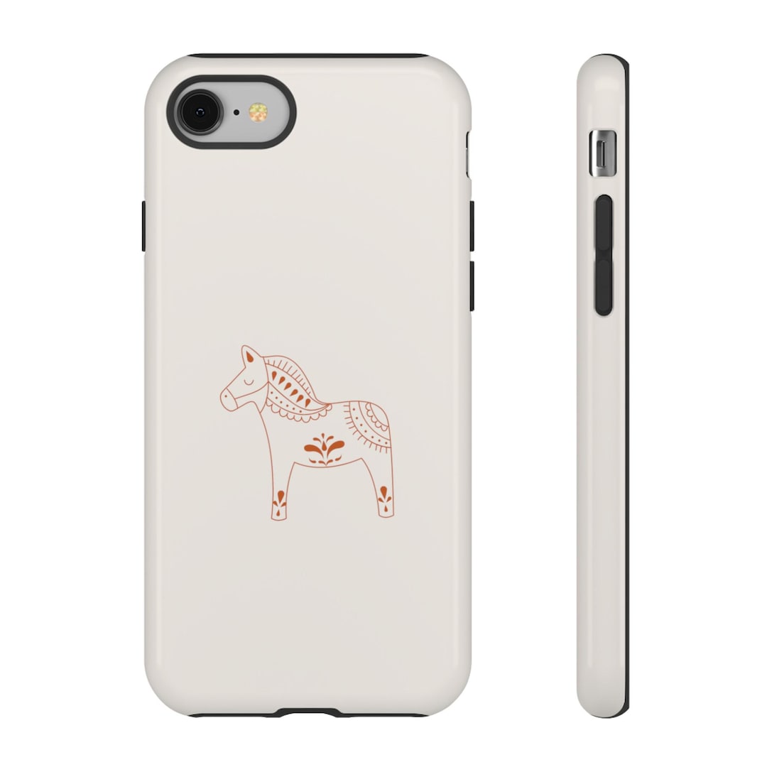 Minimalist Swedish Dala Horse Phone Case - Sleek Nordic Design Cover ...