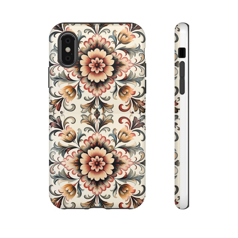Intricate Norwegian Rosemaling Phone Case - Traditional Folk Art Meets ...