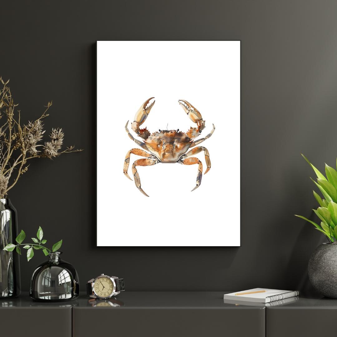 PRINTED - Sea Poster - Maritim Design - Crab - Coastal Interior Design ...