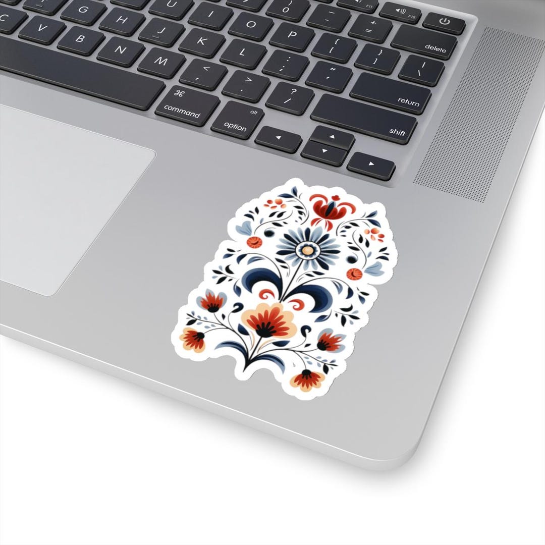 Rosemaling Floral Sticker: Traditional Norwegian Design - Etsy