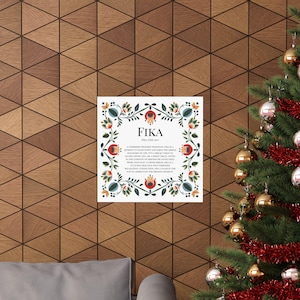 PRINTED - Fika Definition Poster - Nordic Wall Art - Scandinavian ...