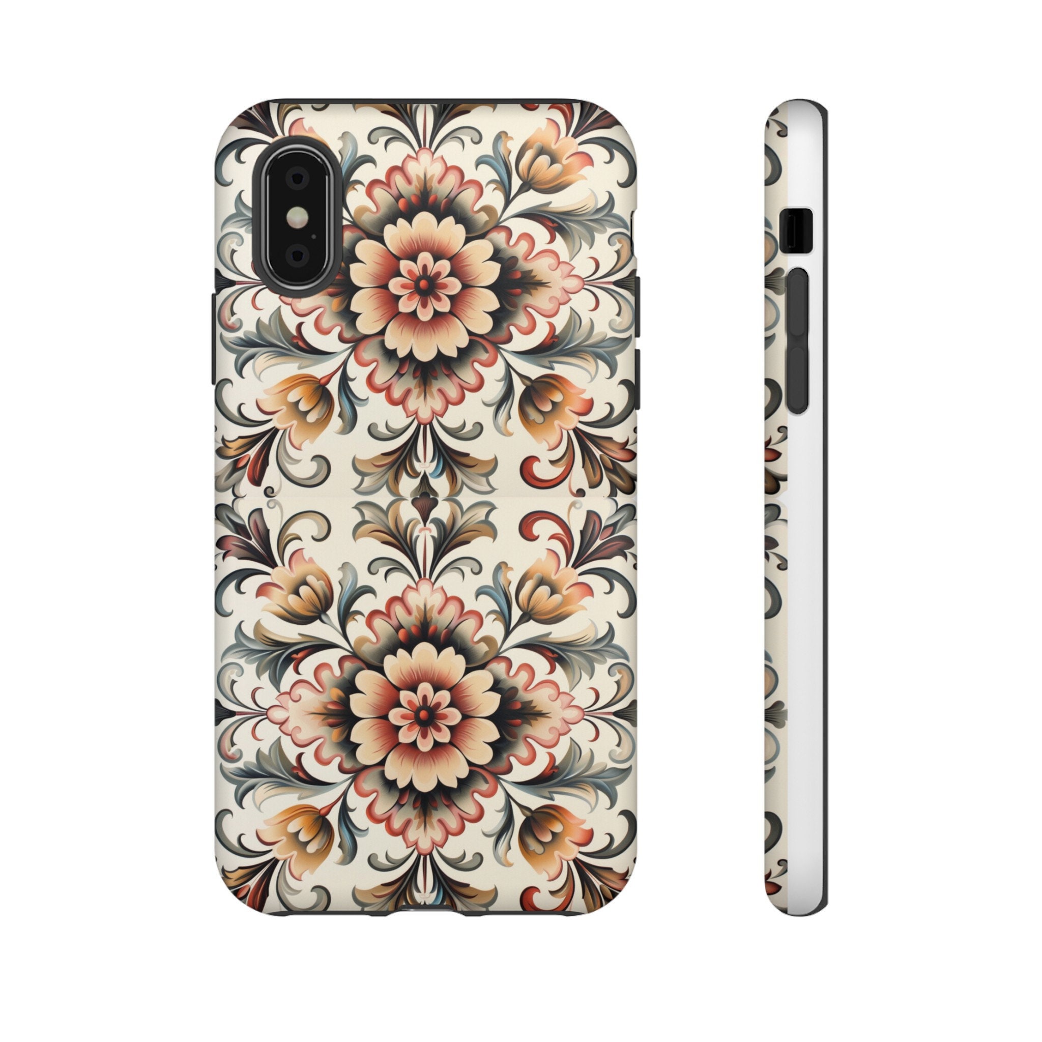 Intricate Norwegian Rosemaling Phone Case - Traditional Folk Art Meets ...