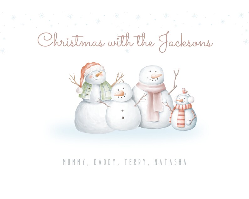 Snowman Family Art, Christmas Prints, Printable, Print at Home ...