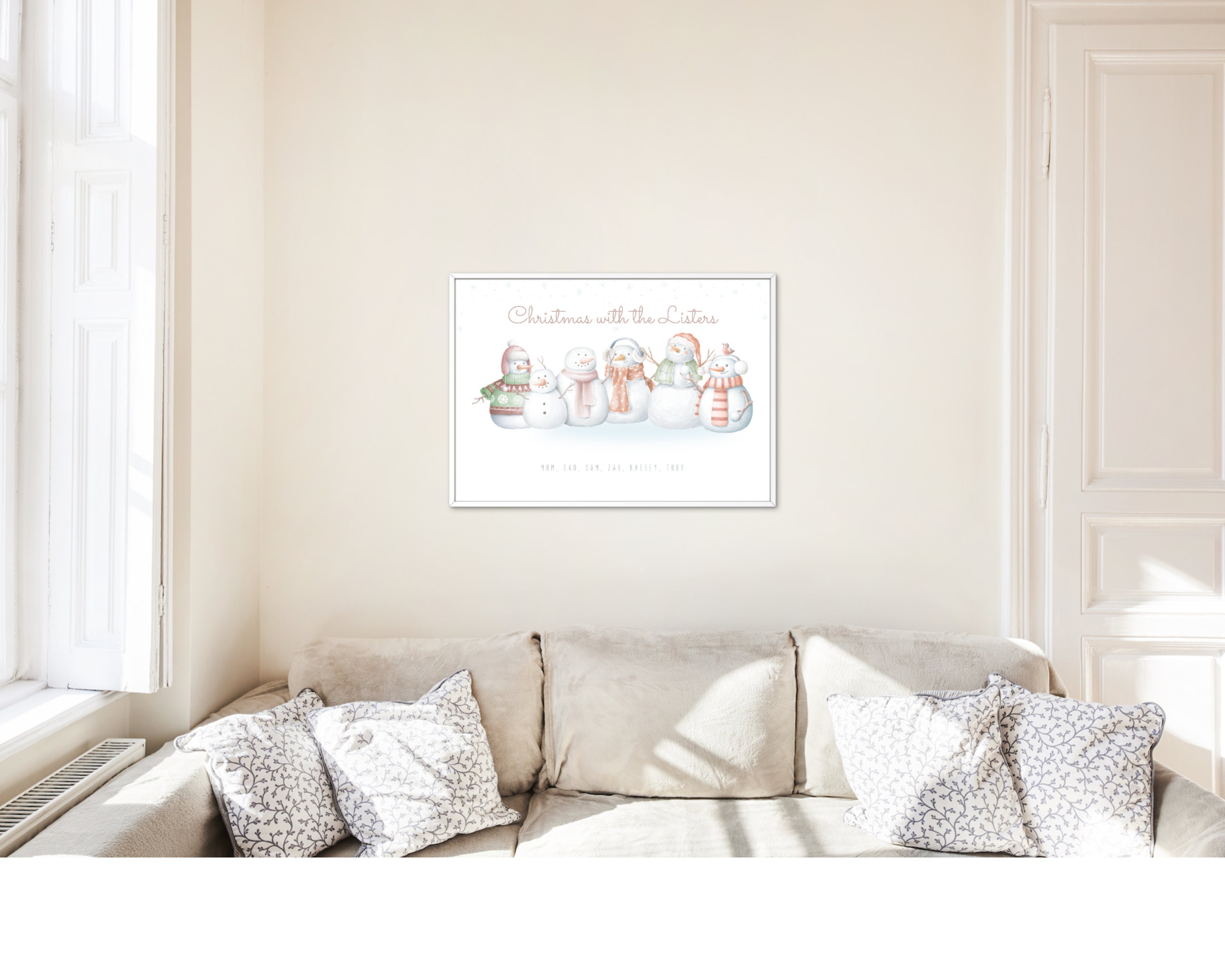 Snowman Family Art, Christmas Prints, Printable, Print at Home ...