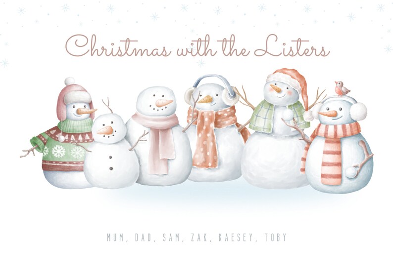 Snowman Family Art, Christmas Prints, Printable, Print at Home ...
