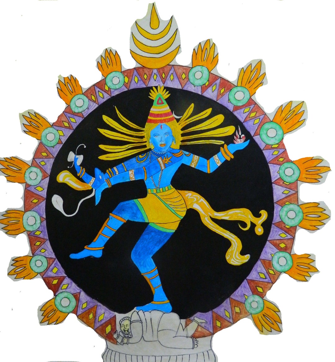 Canvas Painting Acrylic Original Abstract Nataraja Wall Art Colorful ...