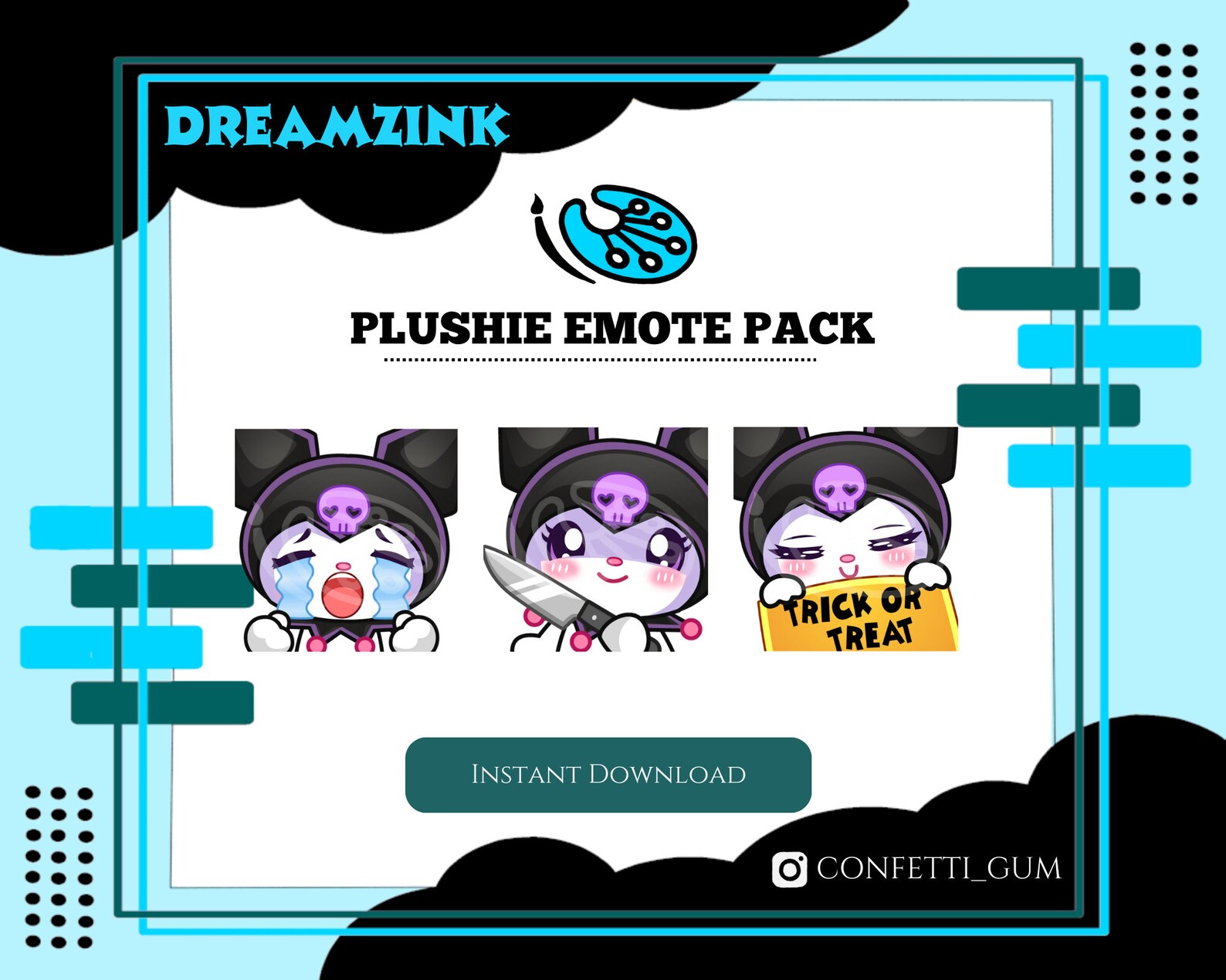 Kuro Plushie Emote Pack | Twitch/discord | Kawaii - Etsy