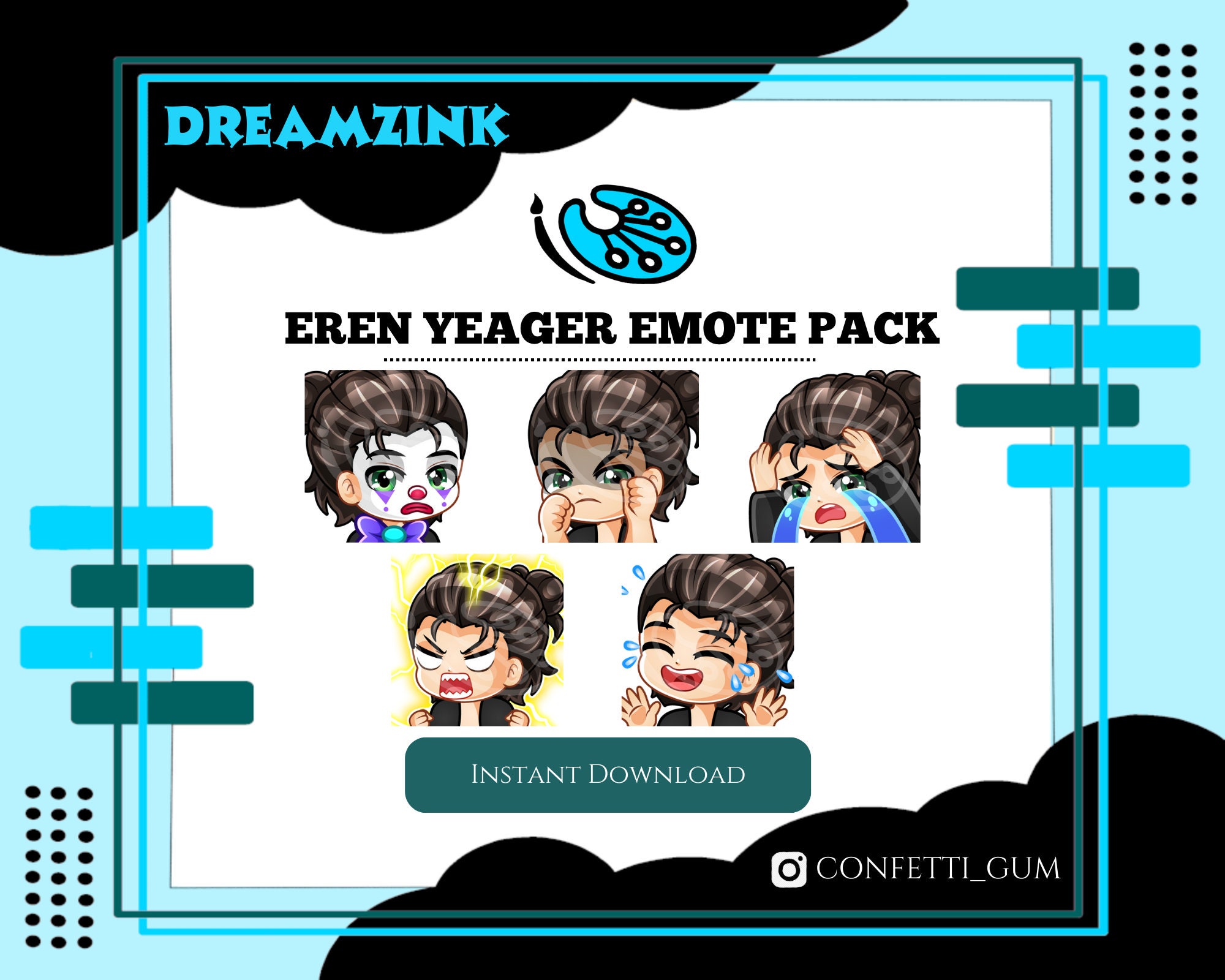 Eren Yeager Emote Pack | Twitch/ Discord | ATOT - Etsy