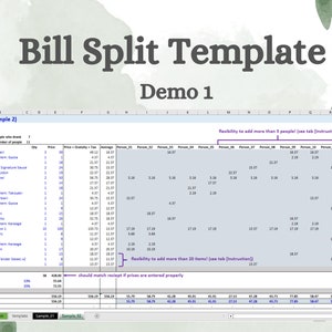 Excel Template for Bill Splitting, Cost Allocation or Tracking ...