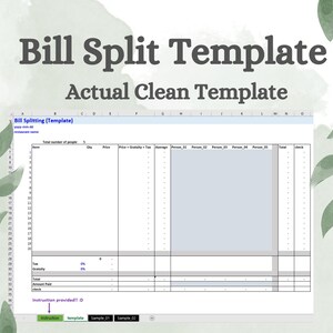 Excel Template for Bill Splitting, Cost Allocation or Tracking ...
