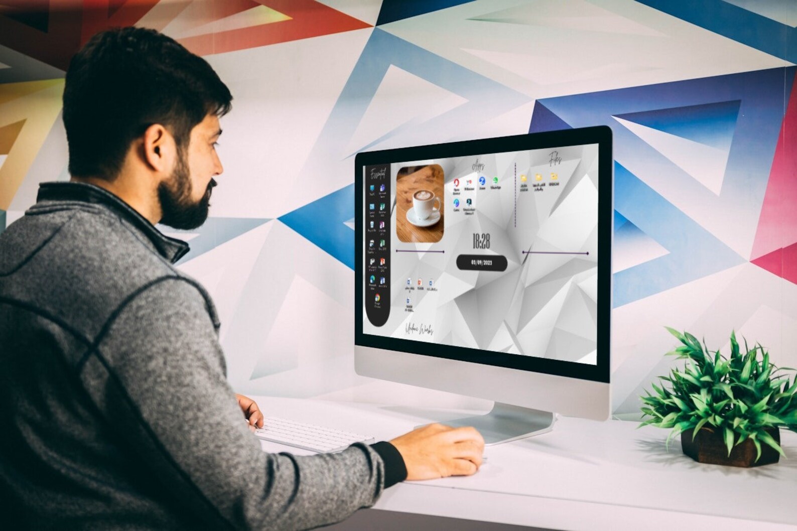 Simple Desktop Organizer Wallpaper - Minimalist, Simple, Modern and ...