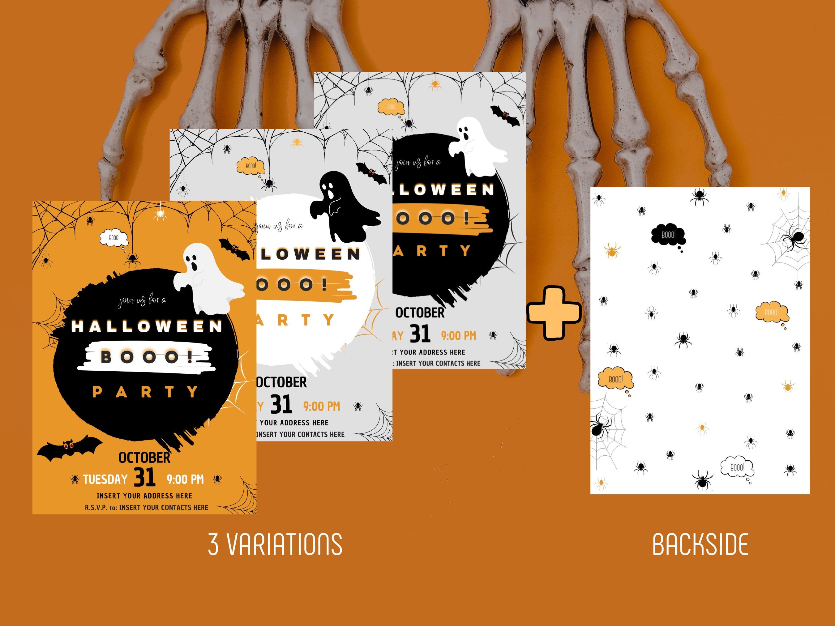 Editable Halloween Boo Party Invitation, Halloween Invite, Party ...