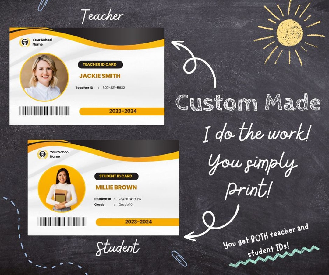 Custom Made Digital Homeschool ID Card Teacher & Student - Etsy