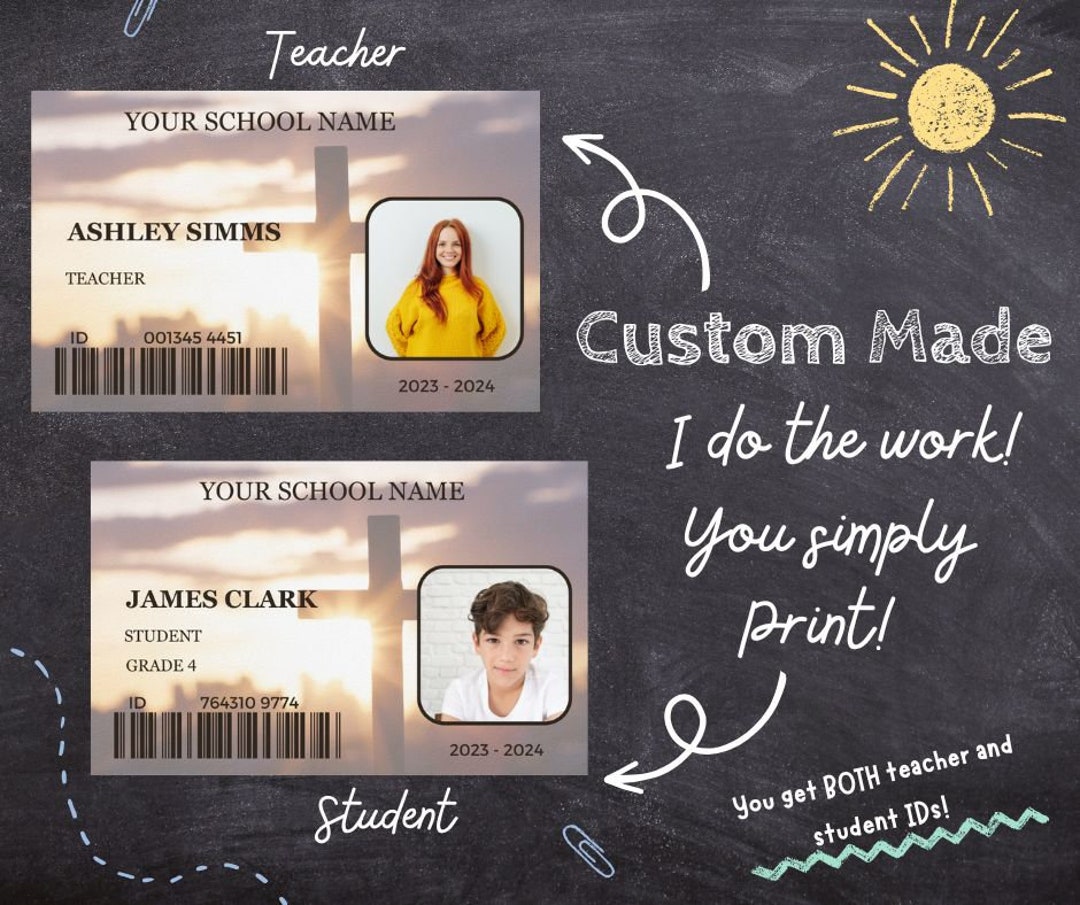 Custom Made Digital Homeschool ID Card Teacher & Student - Etsy