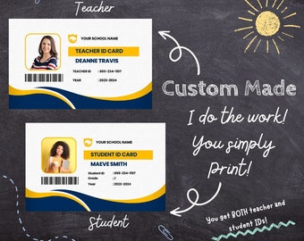 Custom Made Digital Homeschool ID Card Teacher & Student - Etsy