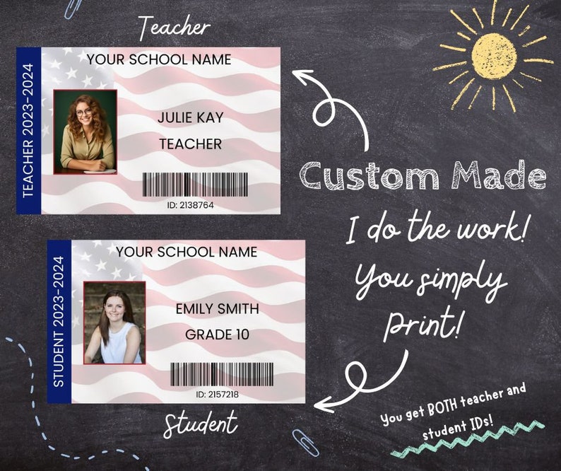 Custom Made Digital Homeschool ID Card Teacher & Student - Etsy