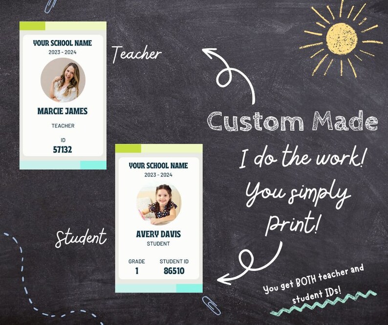 Custom Made Digital Homeschool ID Card Teacher & Student - Etsy