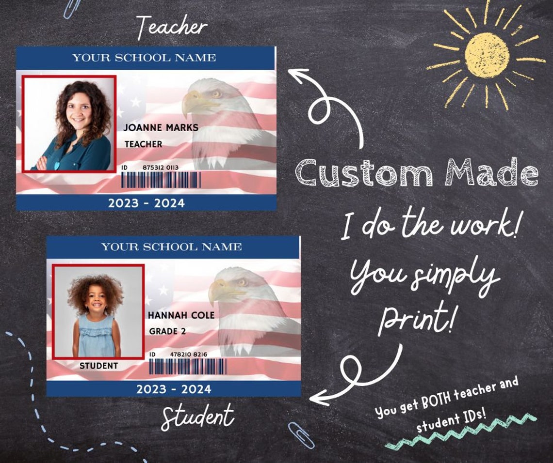 Custom Made Digital Homeschool ID Card Teacher & Student - Etsy