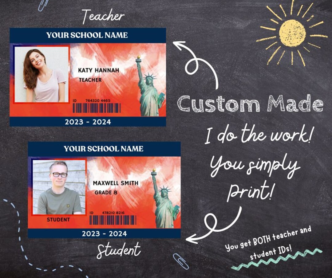 Custom Made Digital Homeschool ID Card Teacher & Student - Etsy