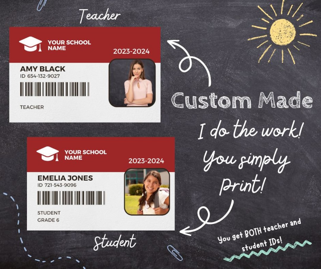 Custom Made Digital Homeschool ID Card Teacher & Student - Etsy