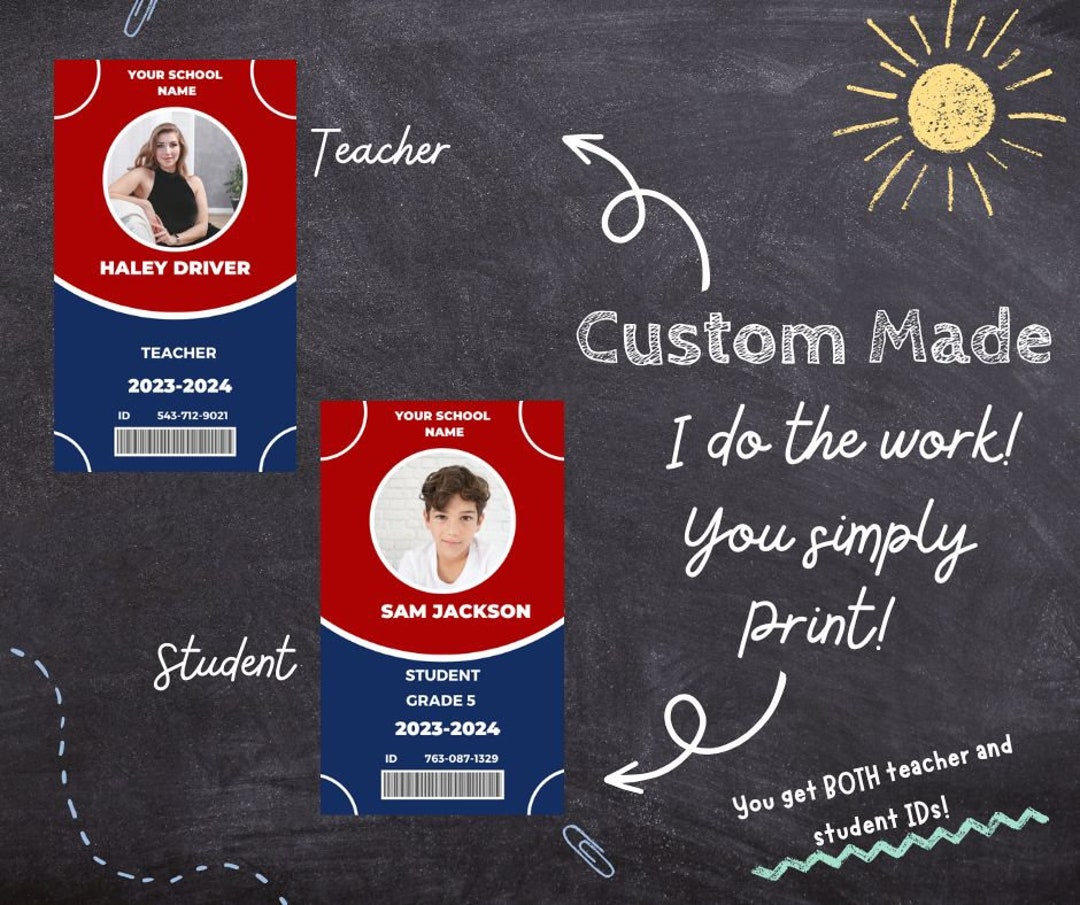 Custom Made Digital Homeschool ID Card Teacher & Student - Etsy