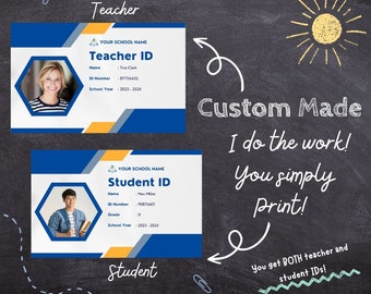 Homeschool ID Cards Printable, Canva Template Homeschool Teacher and ...