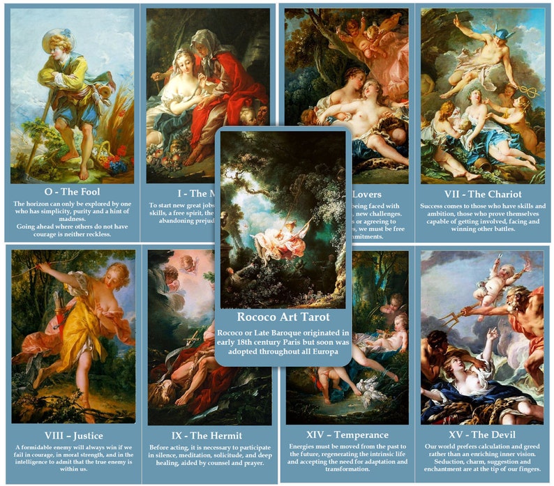 Rococo Art Tarot Deck. Late Baroque Tarot. Boucher and Fragonard Art - Etsy