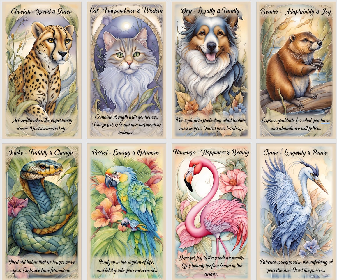 Animal Spirit Oracle Cards Deck - Etsy