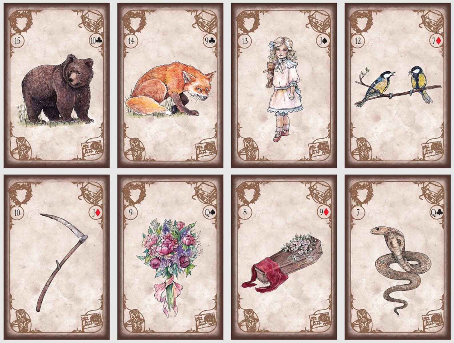 Signs of Fate Lenormand Cards Deck. 36 Lenormand Symbol Cards - Etsy