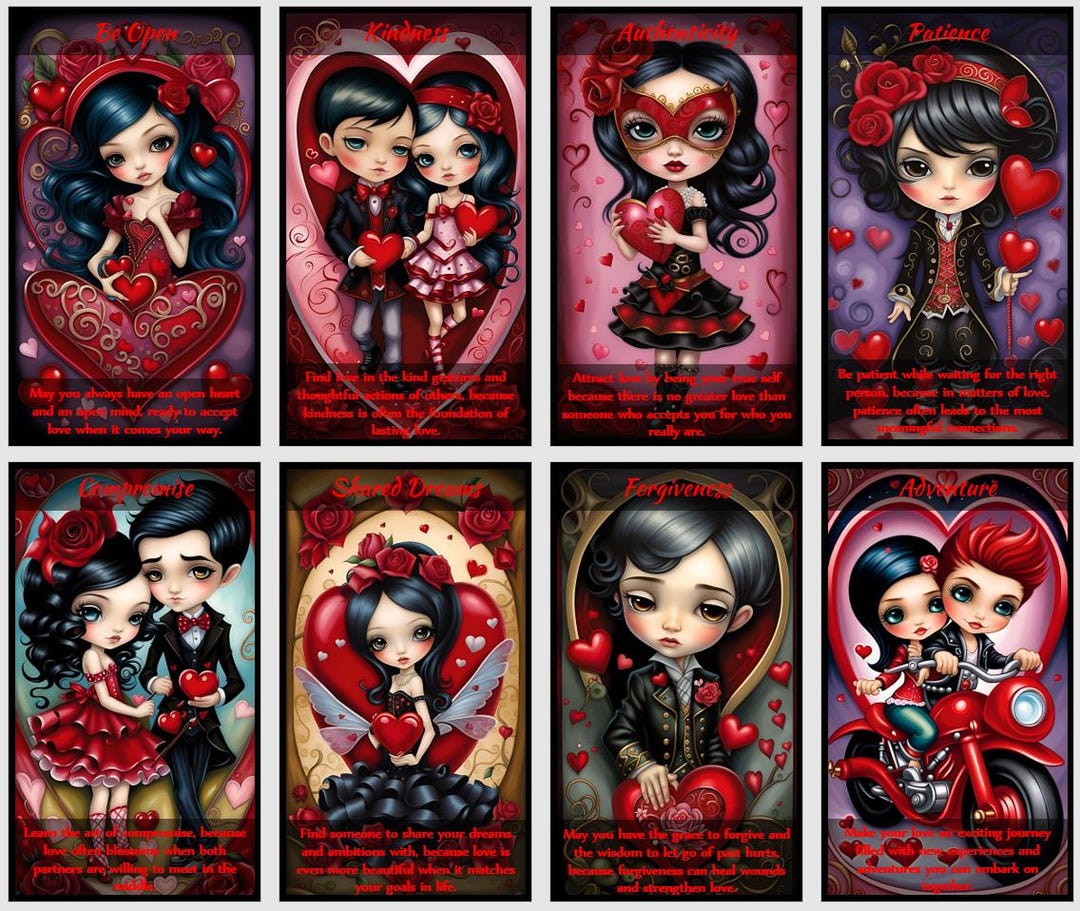 Love Messages Oracle Cards Deck. 45 Valentines Day Oracle Cards - Etsy