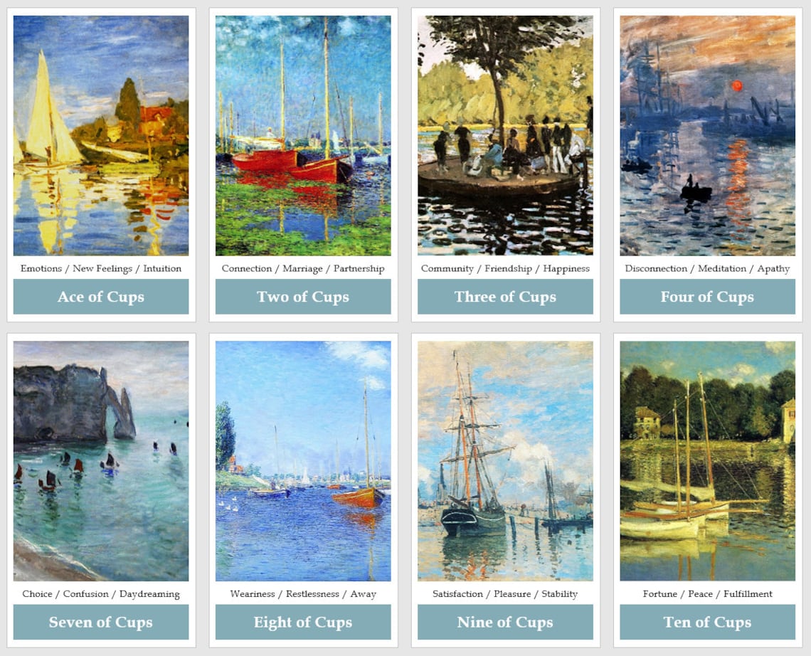 Claude Monet Tarot Deck. Impressionism Art Tarot - Etsy