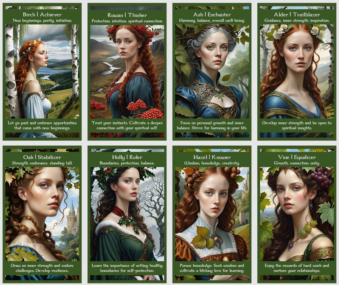 Celtic Oracle Cards Deck. Ogham Tree Oracle. Celtic Wheel of the Year ...