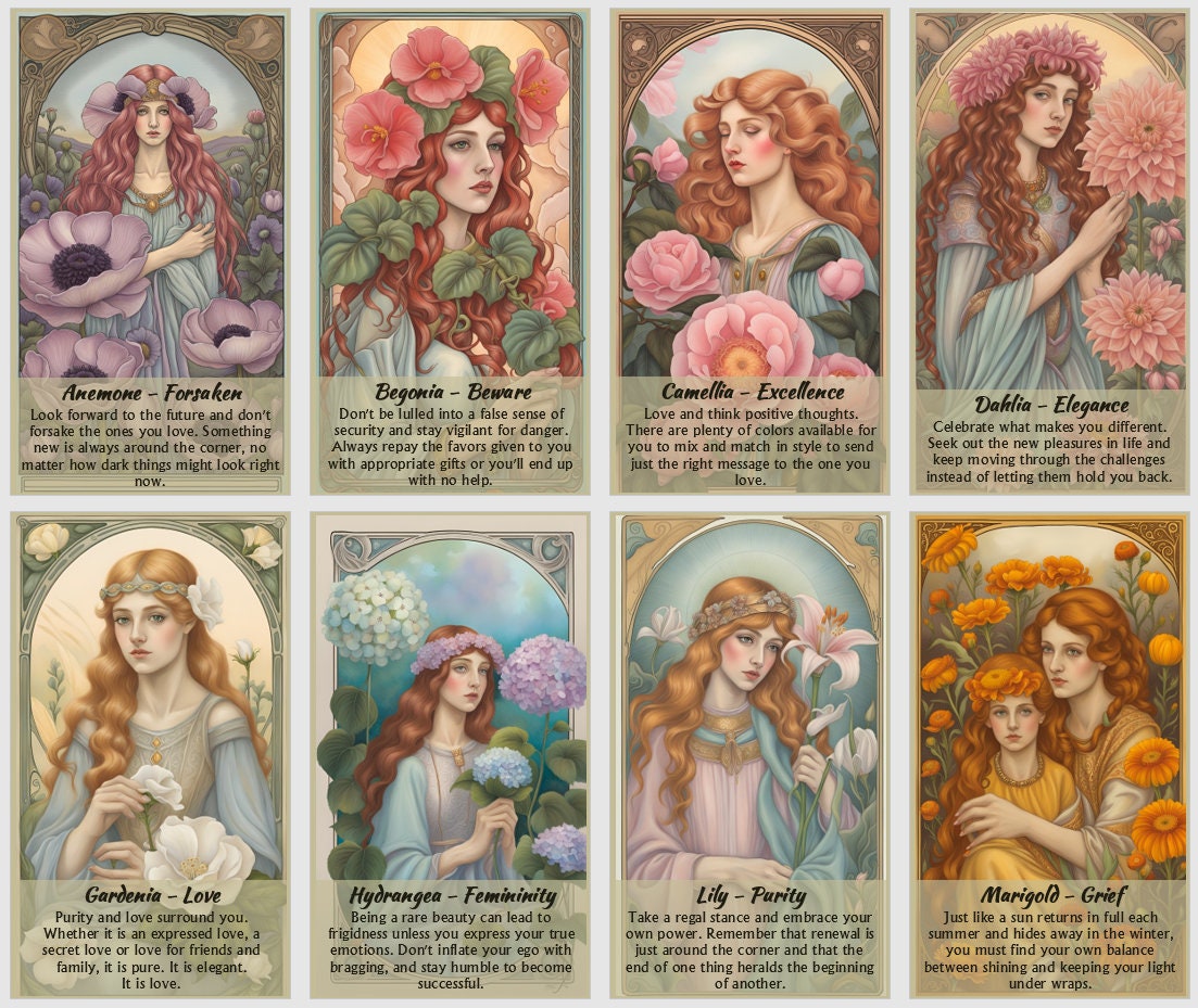 Oracle of Divine Flowers. Flower Affirmation Cards - Etsy