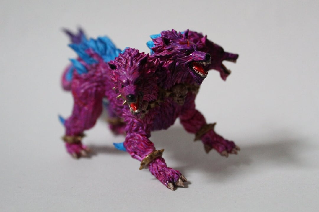 Ceberus Hellhound / Painted Miniature / Dungeons and Dragons / Tabletop ...