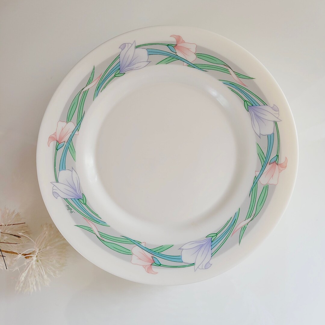 ARCOPAL 8 Flat Plates Palluy Collection Vintage Design Made in France ...