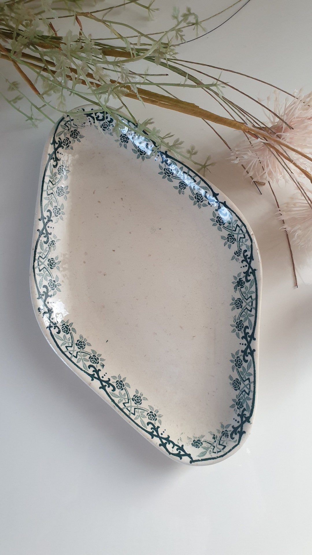 Vintage French Flat Ravier in Iron Clay Saint Amand and Hamage France ...