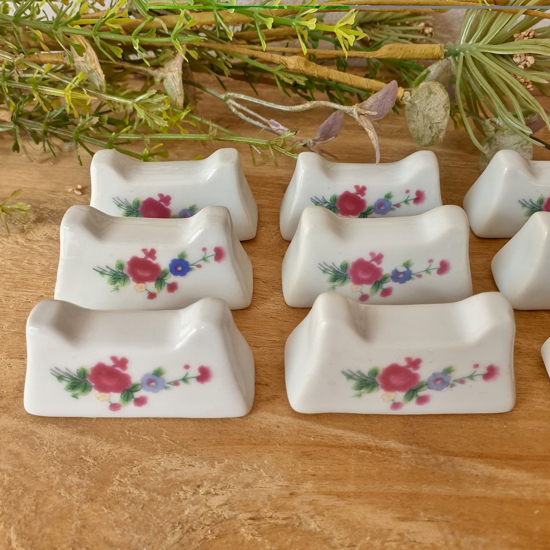 12 Ceramic Knife Rests With Vintage French Floral Patterns - Etsy