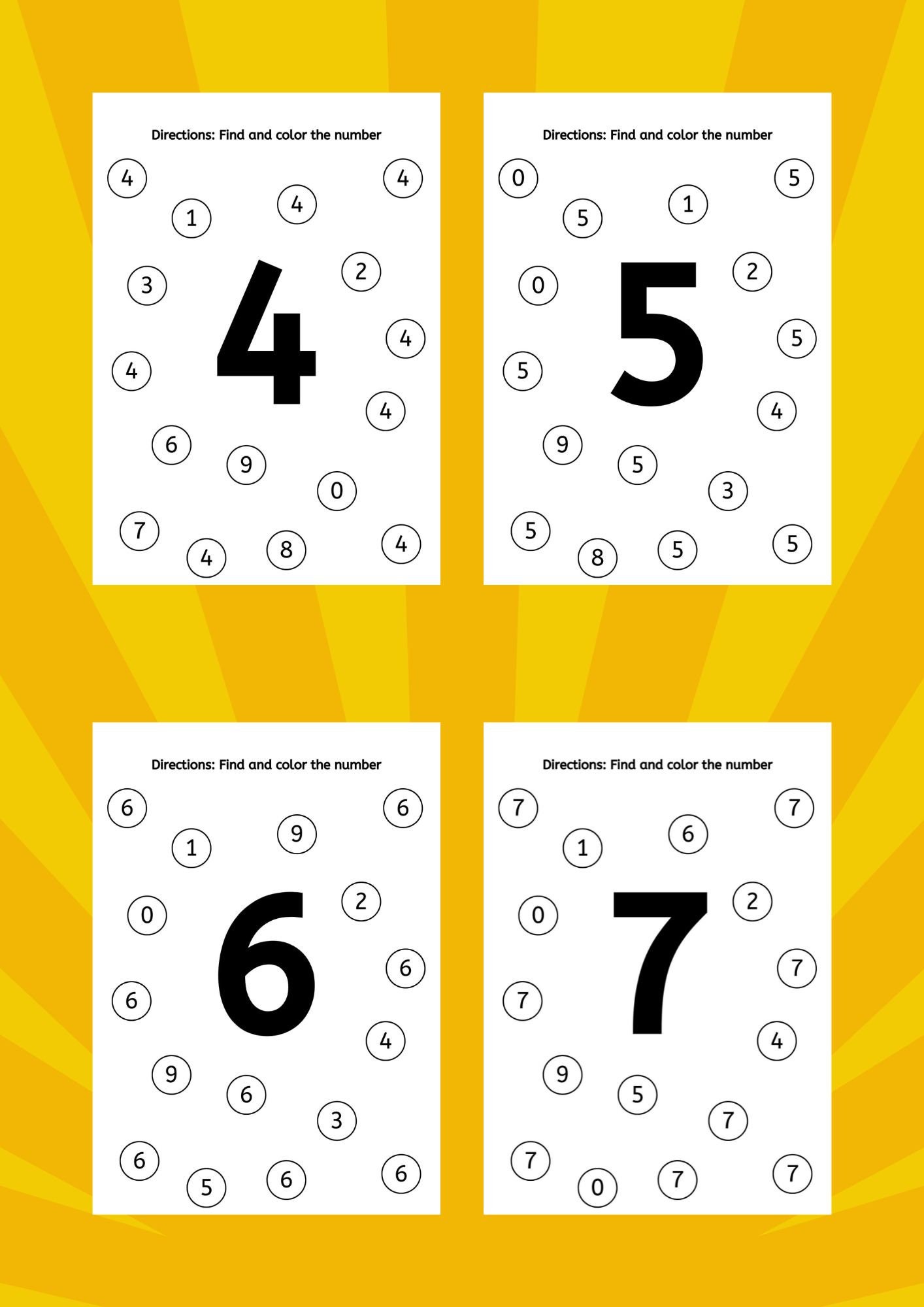 Number Match-up Printable - Etsy