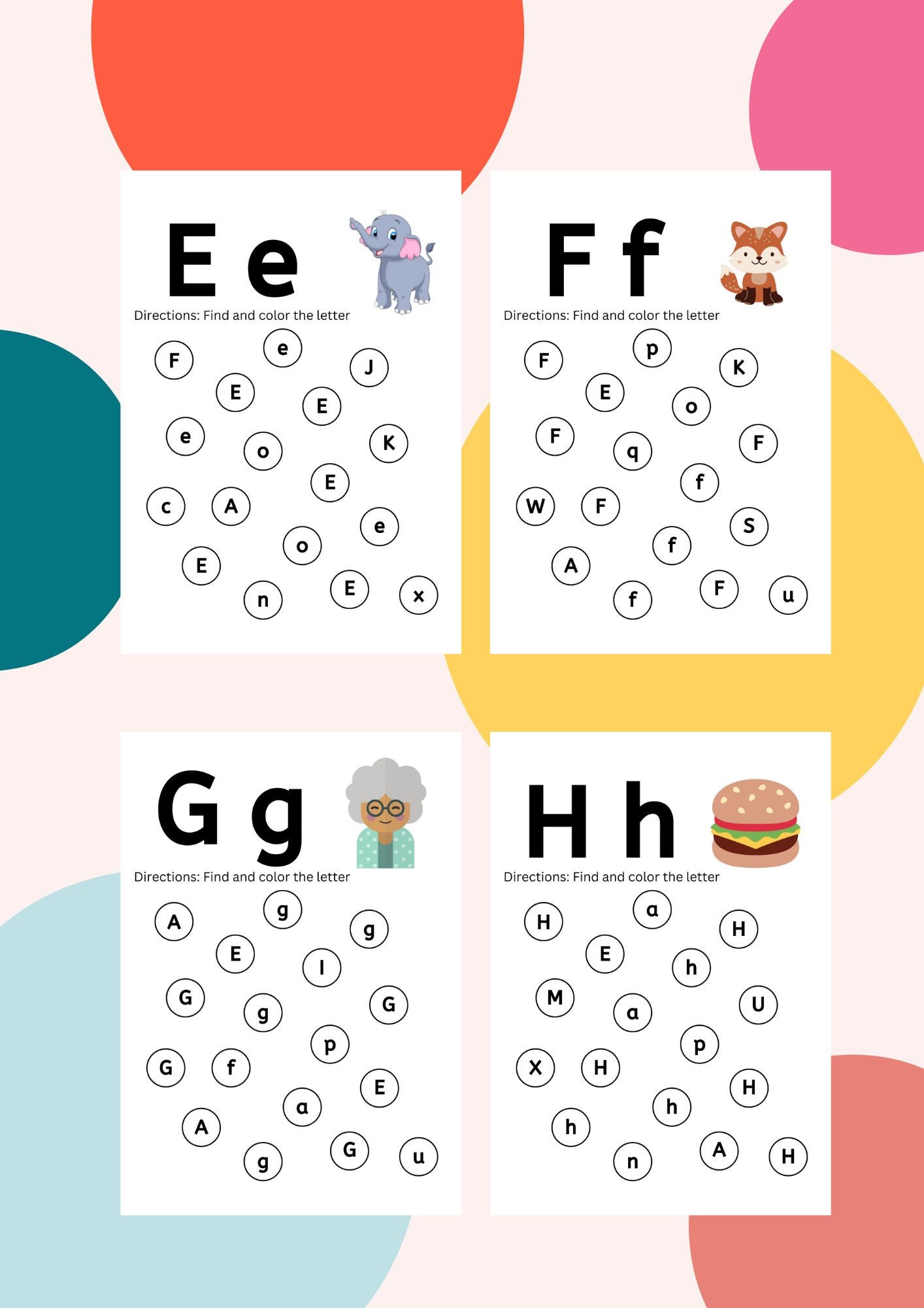 Letter Match-up Printable - Etsy