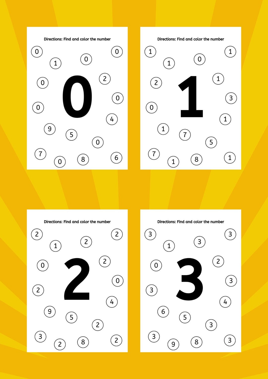 Number Match-up Printable - Etsy