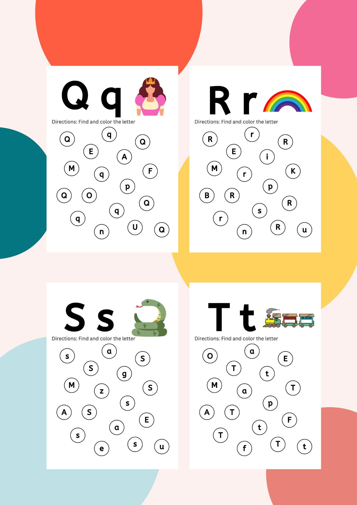 Letter Match-up Printable - Etsy