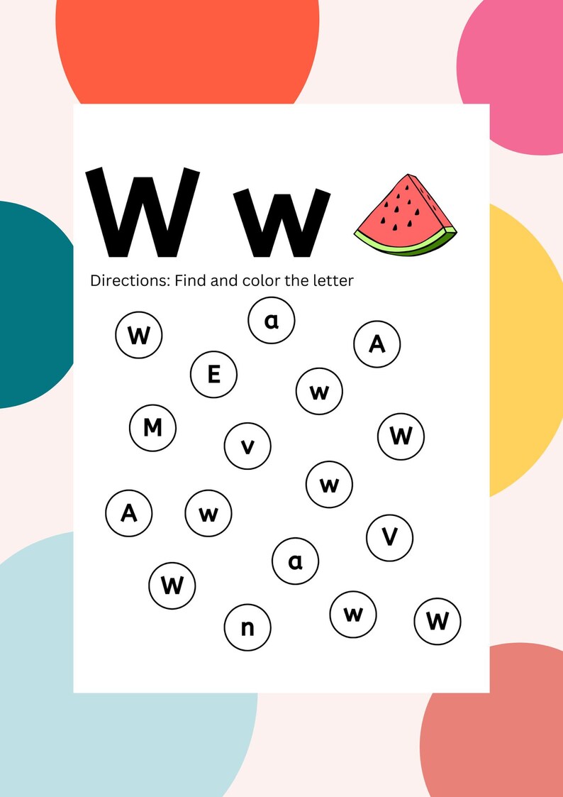 Letter Match-up Printable - Etsy