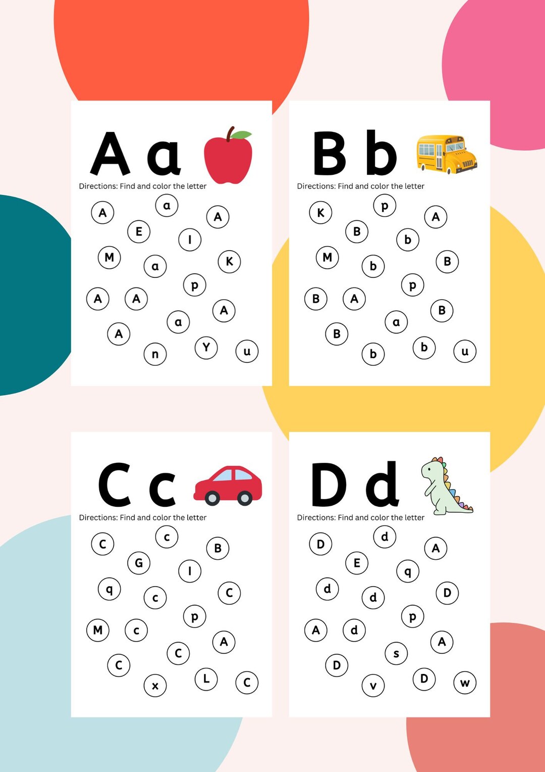 Letter Match-up Printable - Etsy