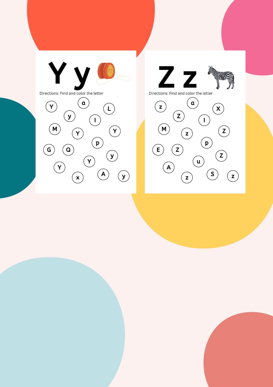 Letter Match-up Printable - Etsy