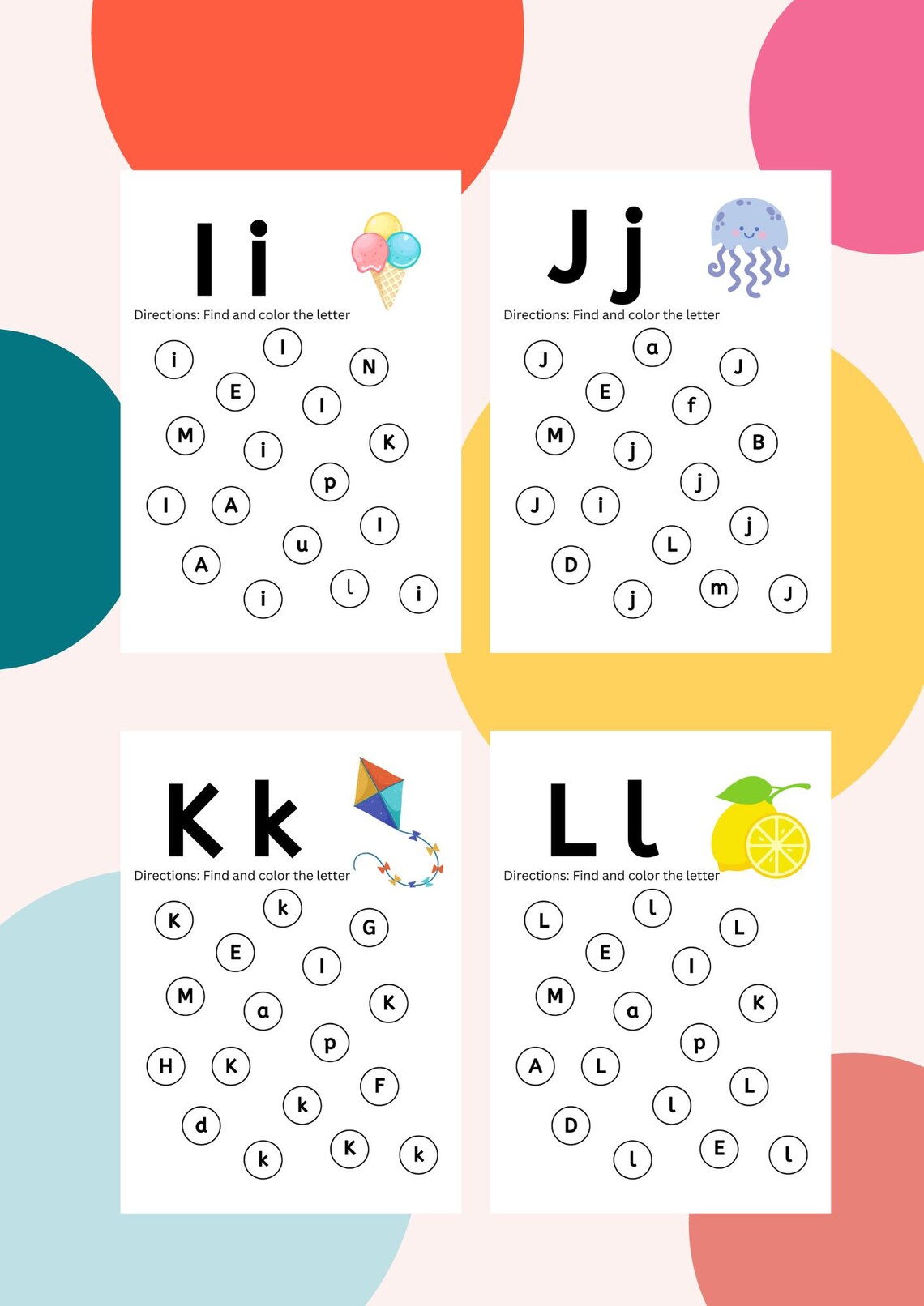 Letter Match-up Printable - Etsy