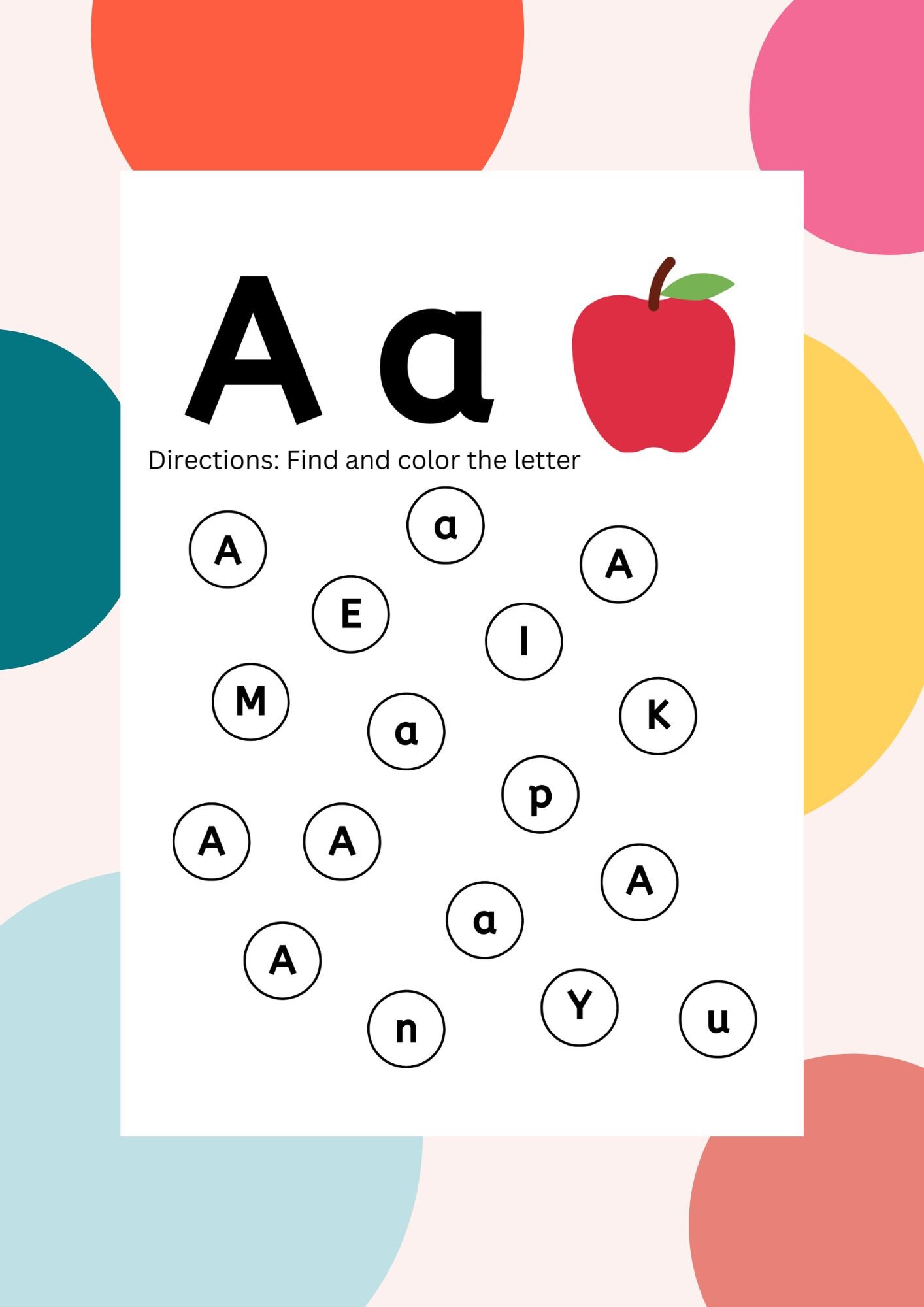 Letter Match-up Printable - Etsy